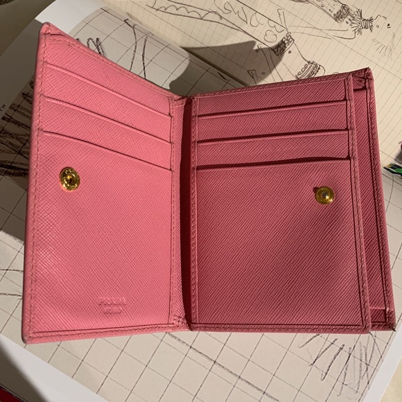 Prada | Bags | Authentic Prada Milano Pink Wallet | Poshmark
